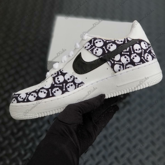 Nike | Shoes | New Custom Nike Air Force Skull Bones Black White | Poshmark